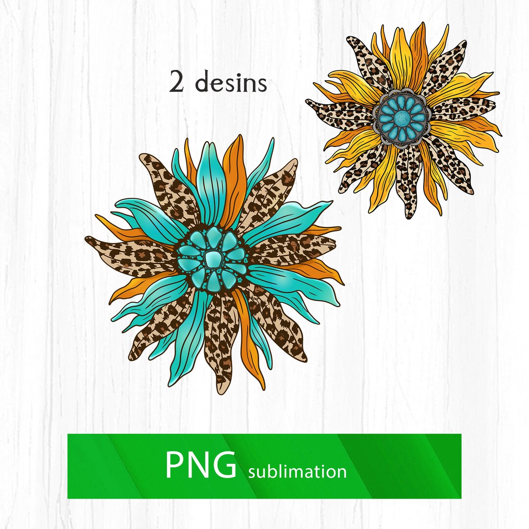 Turquoise Sunflower PNG, Sunflower PNG, Country Sunflower PNG, Cowgirl ...