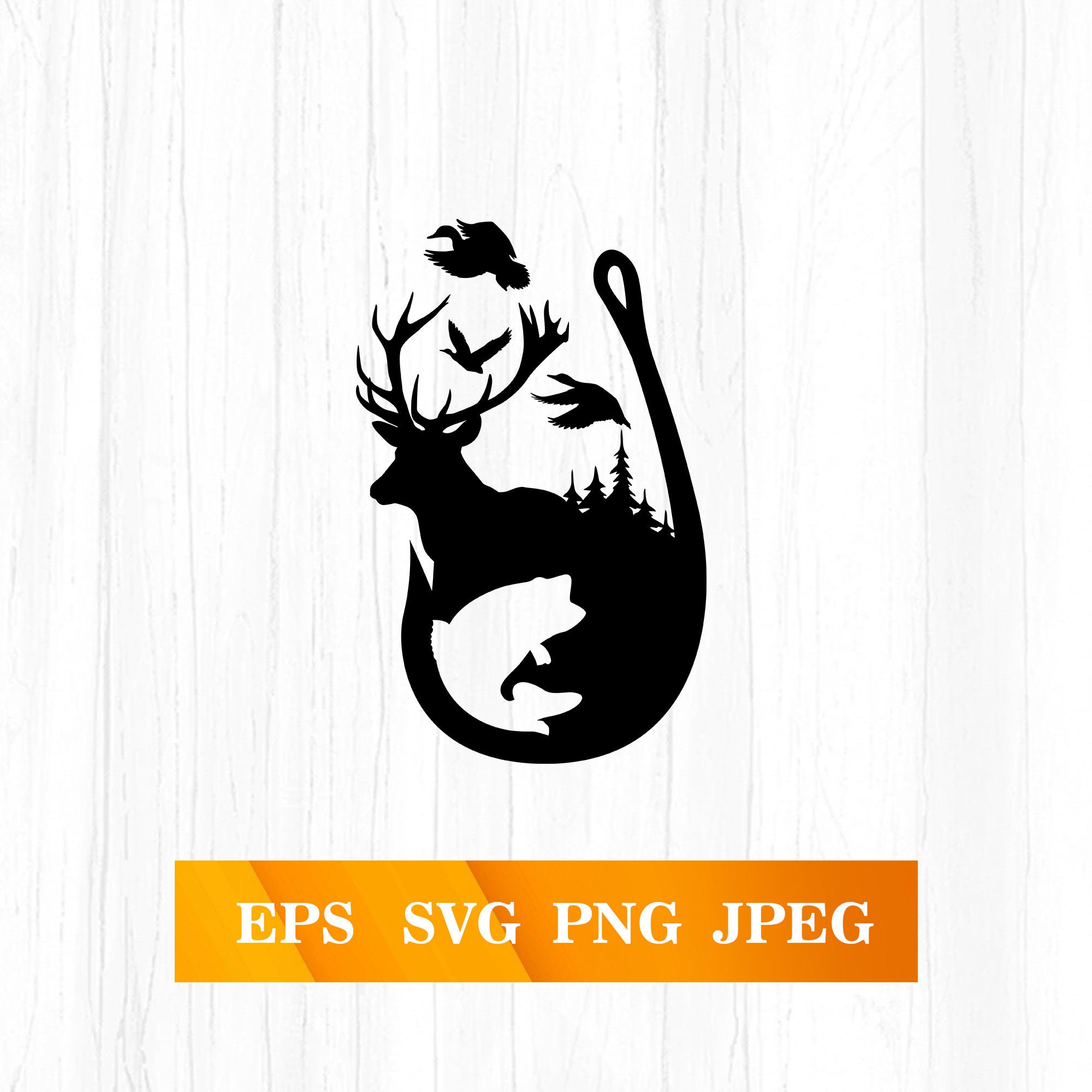 Fish and Hunt Svg, Hunting and Fishing PNG Sublimation, Hunting Life ...