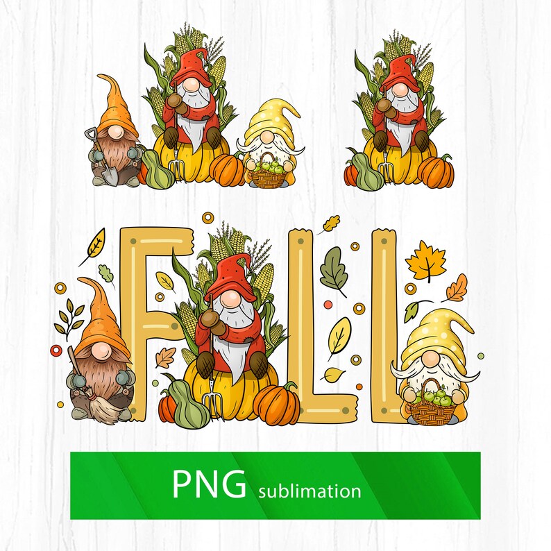 Fall Gnomes PNG, Autumn Gnome PNG - Etsy