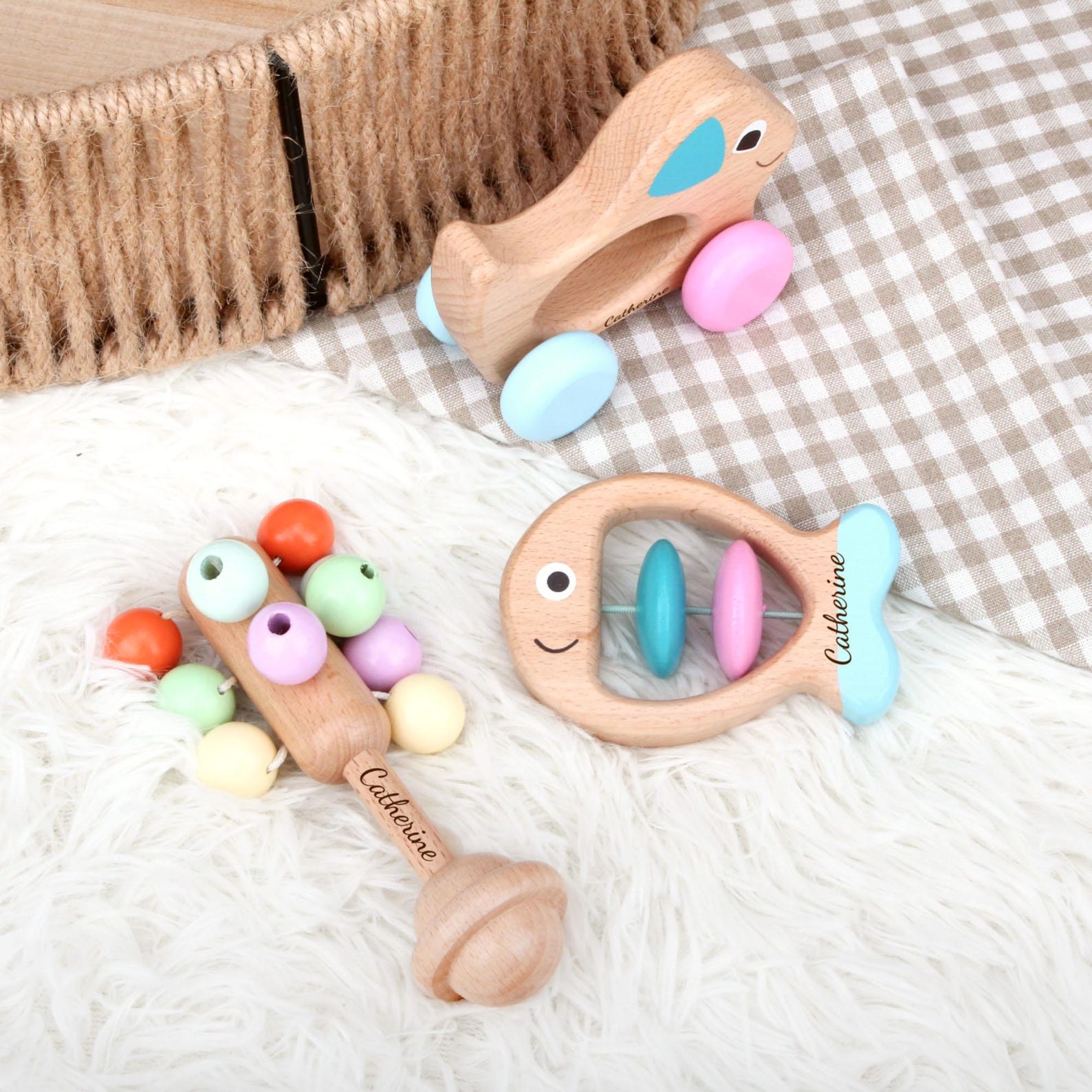 Custom Wooden Rattles Musical Instrument Set,montessori Wooden ...