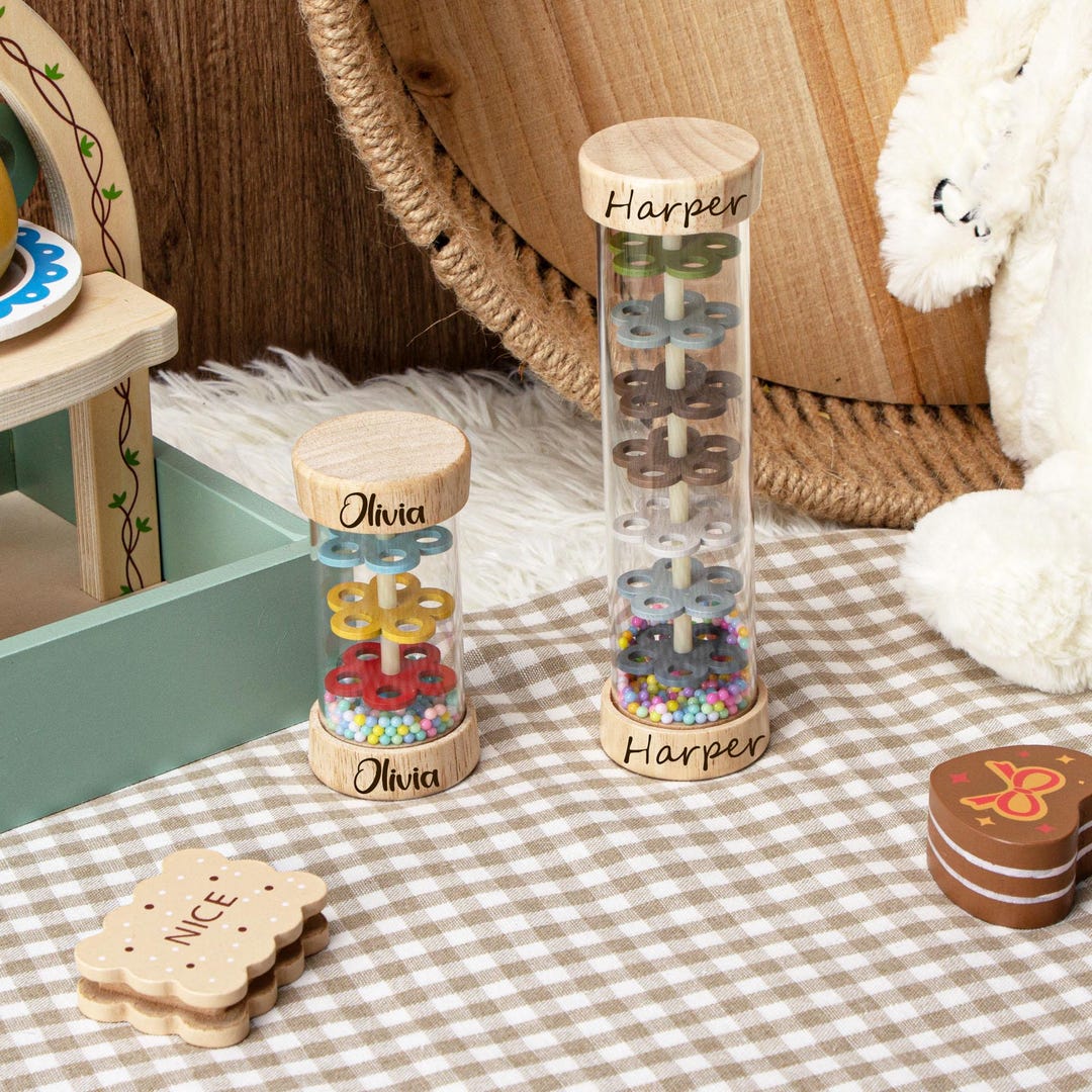 Custom Personalized Rainbow Rainmaker Toys,engraved Rattle Acoustic Toy ...