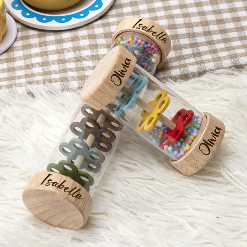 Custom Personalized Rainbow Rainmaker Toys,engraved Rattle Acoustic Toy ...
