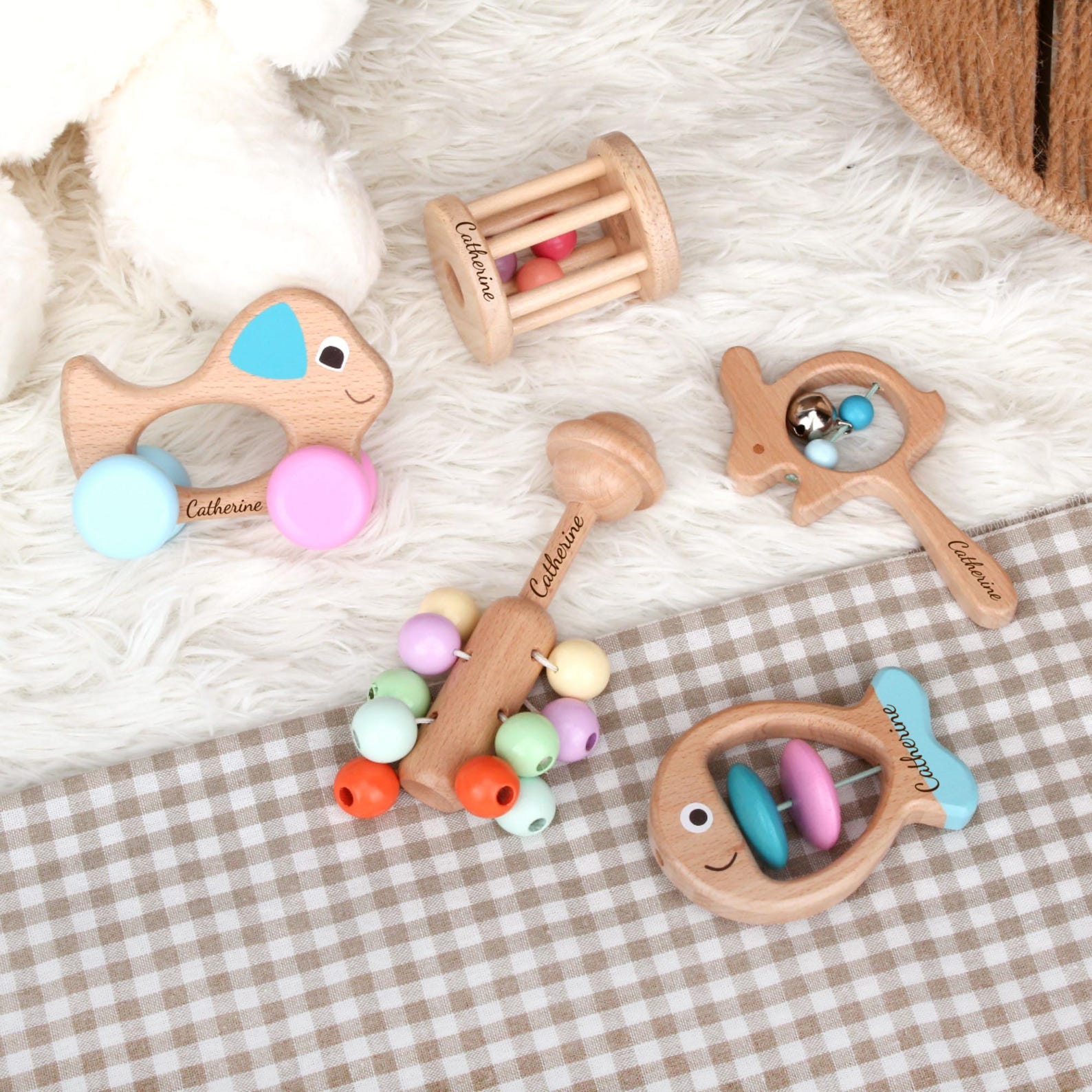 Custom Wooden Rattles Musical Instrument Set,montessori Wooden ...
