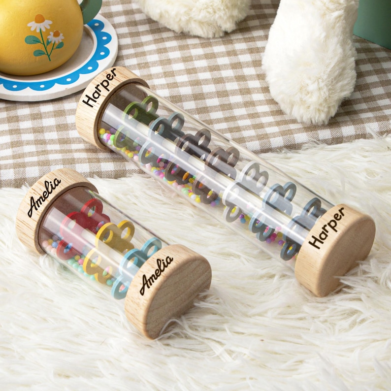 Custom Personalized Rainbow Rainmaker Toys,engraved Rattle Acoustic Toy ...