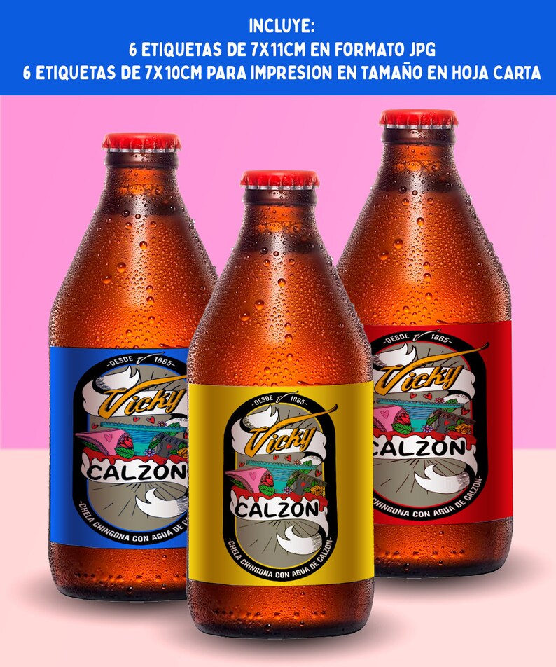 Plantillas Etiquetas para cahuamitas - Agua de calzón - Etsy México