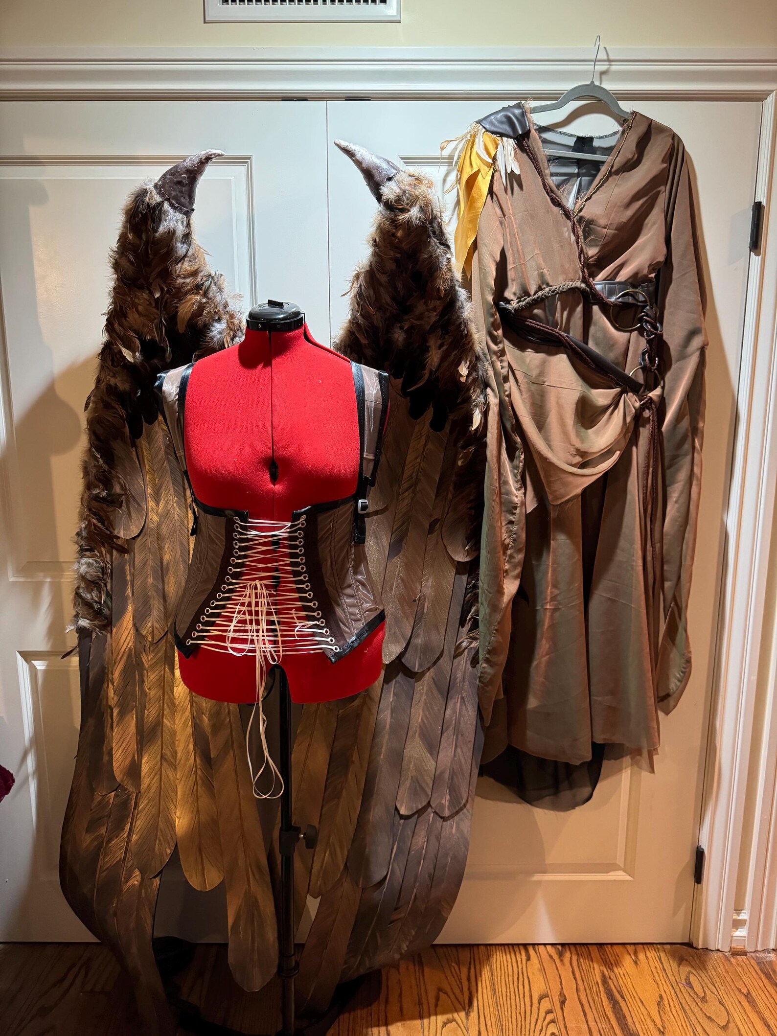 Maleficent Brown Fey Costume With Wings and Wig With Horns - Etsy