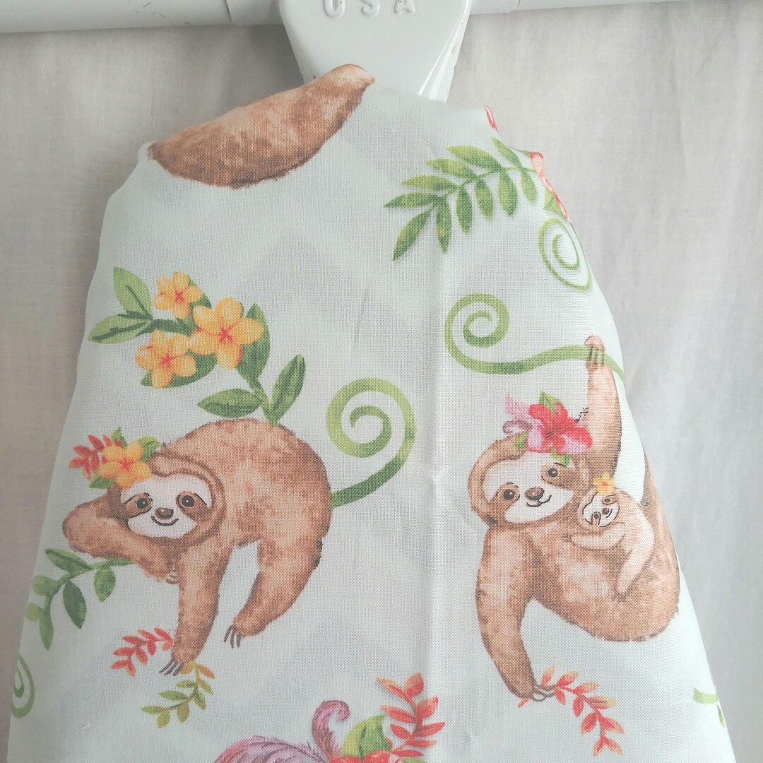 CUTE SLOTHS IRONING Board Cover, Sloths With Tropical Plants, on Light ...