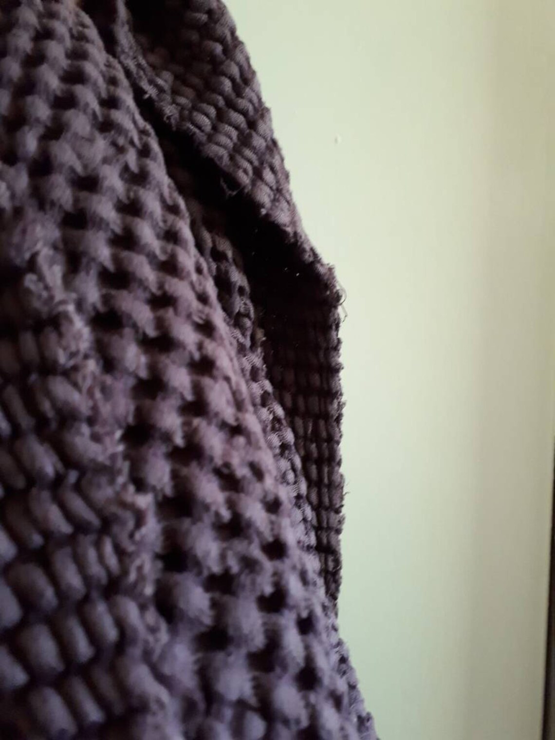 WAFFLE LINEN FABRIC / Aubergine | Etsy