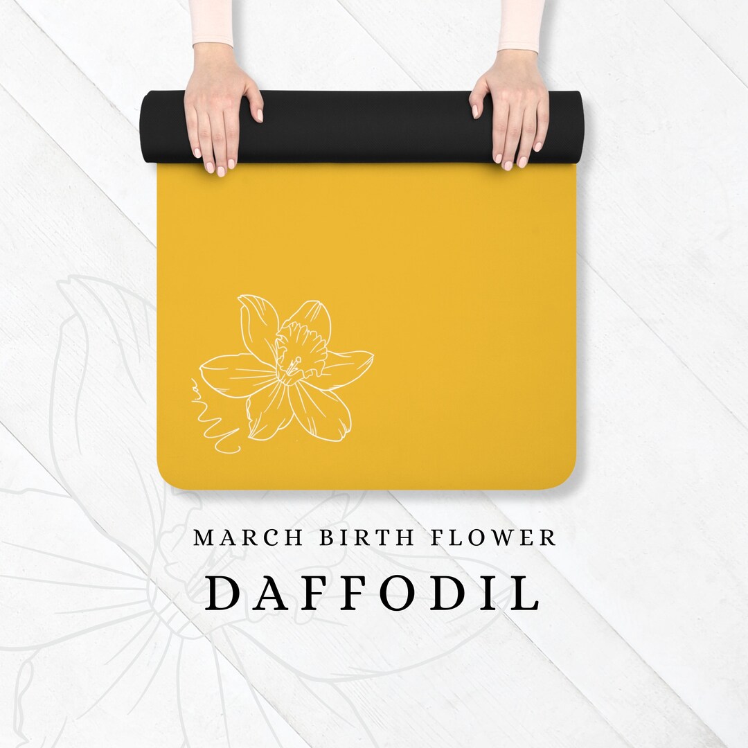 March Birth Flower Yoga Mat Personalized Teenage Girl Gifts Adult ...
