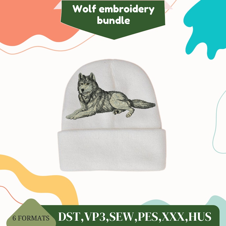 Wolf Embroidery Design, Mystic Wolf Head Embroidery, White Wolf Face ...