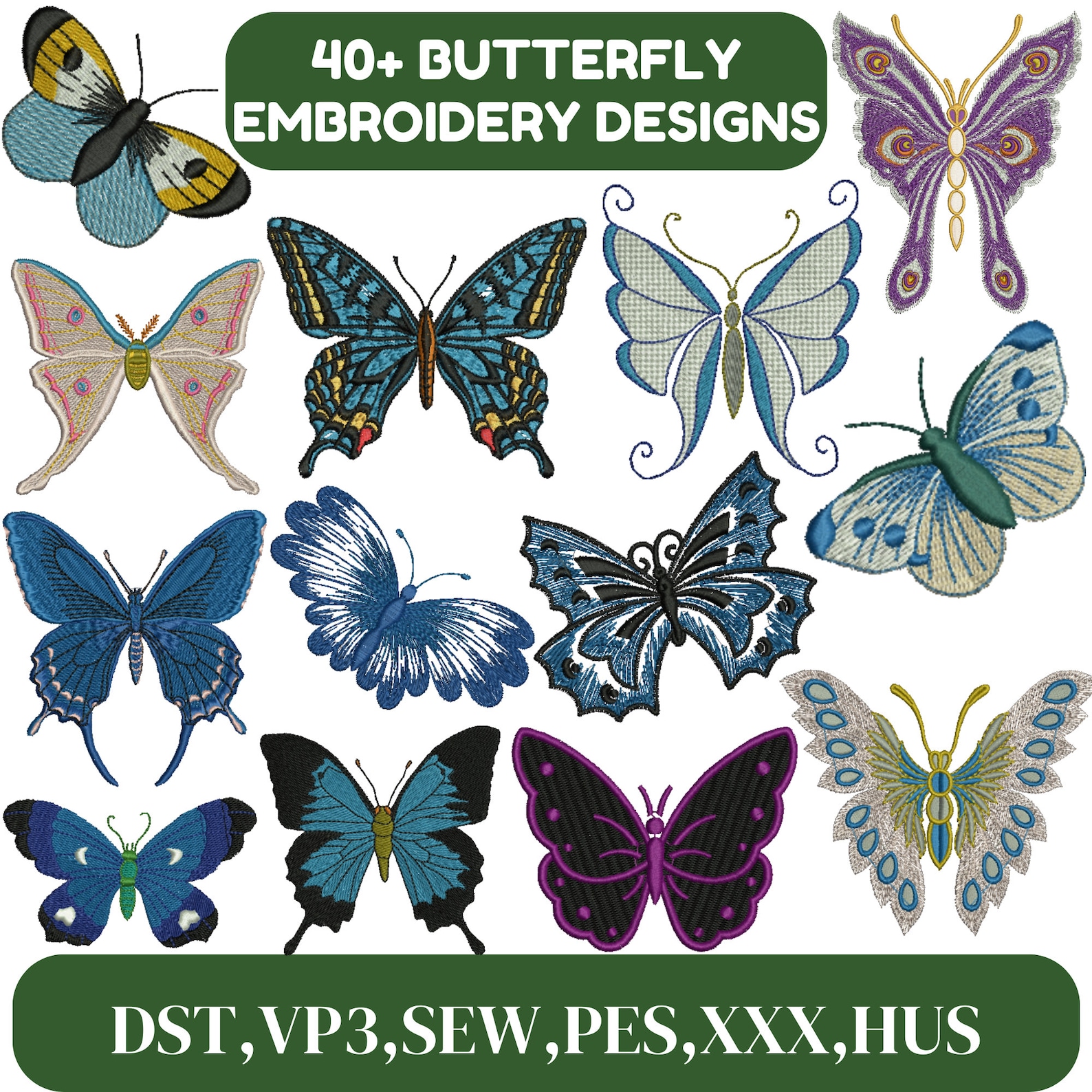 Butterfly Embroidery Design, Floral Butterfly, Insect Embroidery, Pride ...