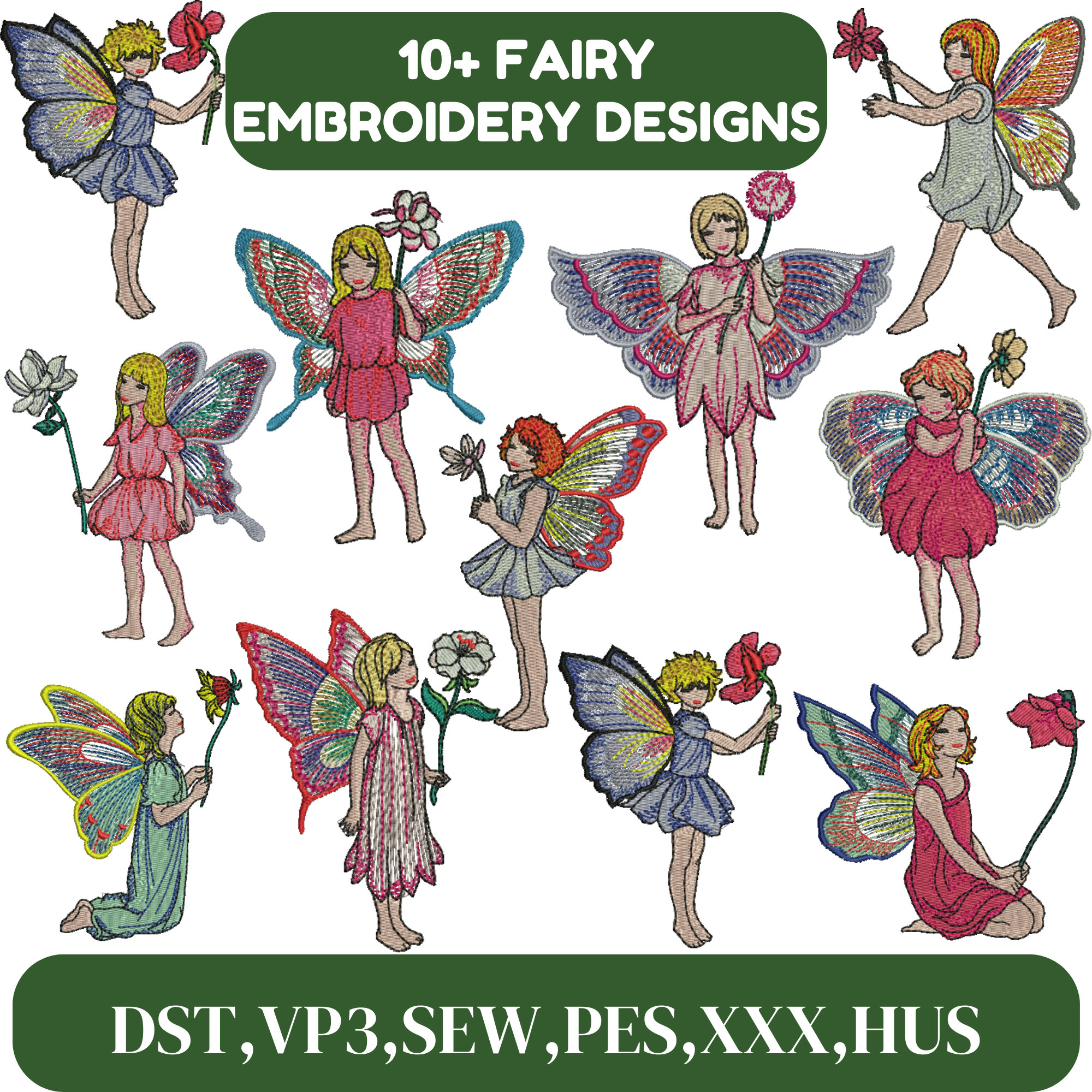 Fairy Embroidery Designs, Angel With Wings Embroidery, Baby Girl ...