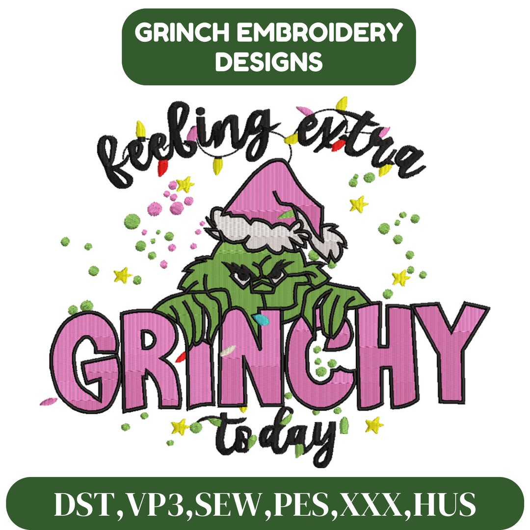 Grinch Embroidery Design, Christmas Embroidery, Grinch Pattern, Stolen ...