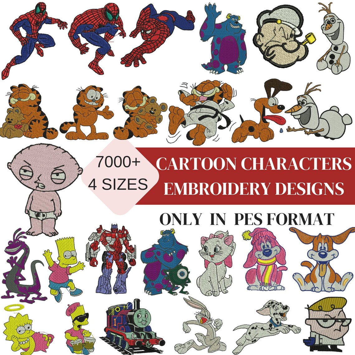 Machine Embroidery Designs, 7000+ Cartoon Embroidery, Mickey Mouse ...