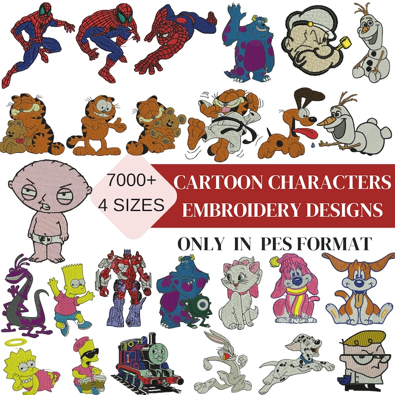 Machine Embroidery Designs, 7000+ Cartoon Embroidery, Mickey Mouse ...