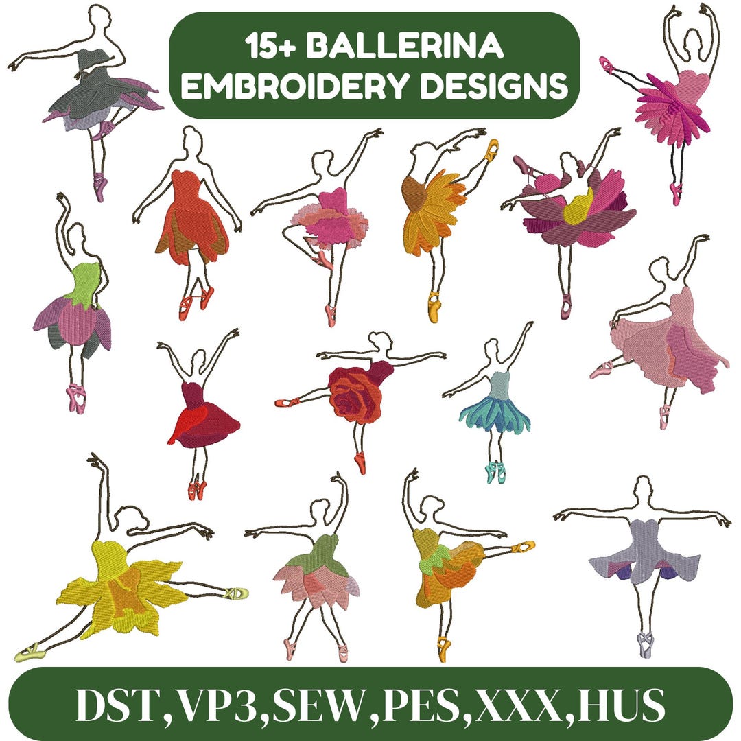 Ballerina Embroidery Design, Dance Embroidery, Princess Embroidery,baby ...