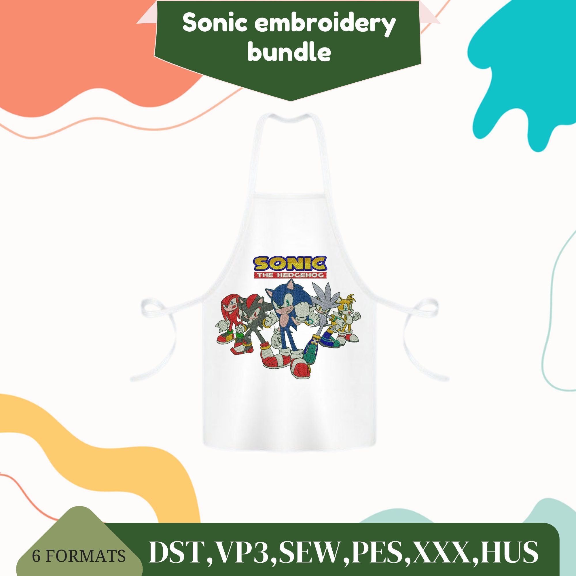 Sonic Embroidery Design Sega Embroidery Pattern Hedgehog Embroidery ...