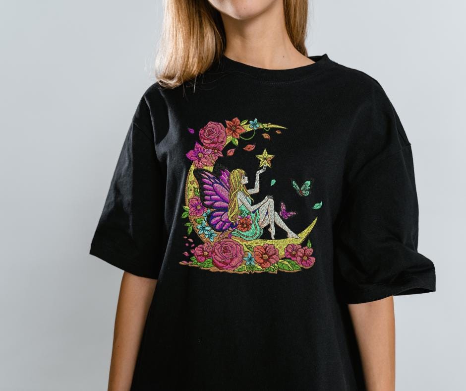 Fairy Embroidery Designs, Magic Fairy Embroidery, Pink Fairy Embroidery ...