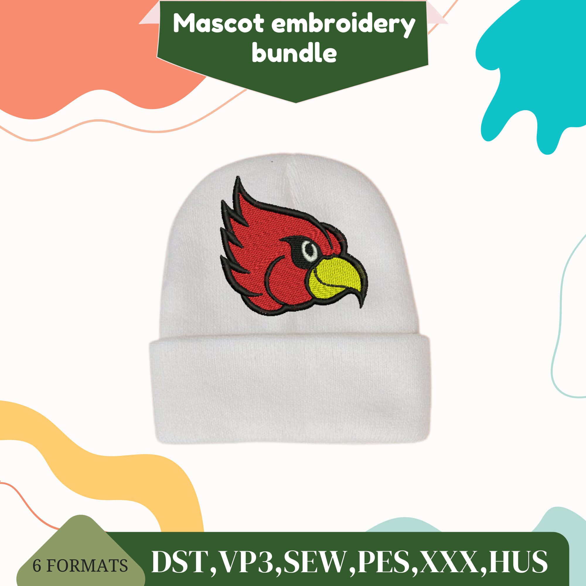 Mascots Embroidery Design, Bee Mascot Embroidery, Bulldog Embroidery ...