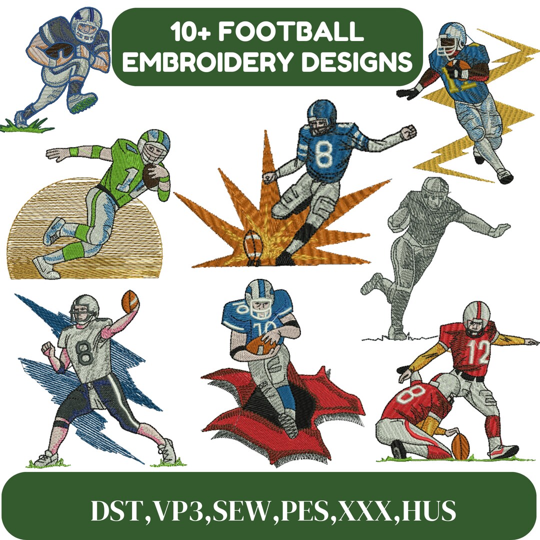 Football Embroidery Design, Mini Football Design, Football Filled ...