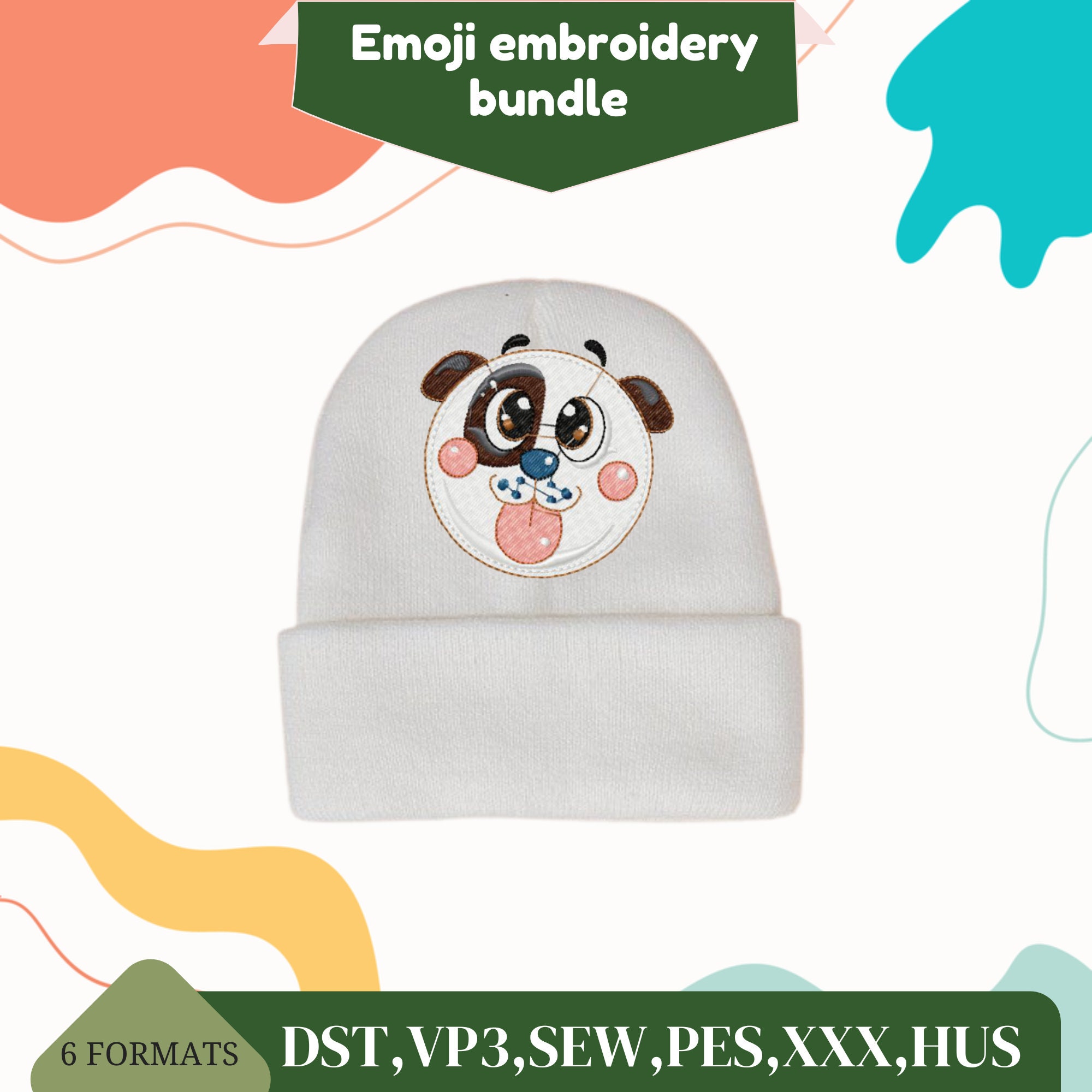 Emoji Embroidery Design, Smiley Embroidery, Emoticons Embroidery ...