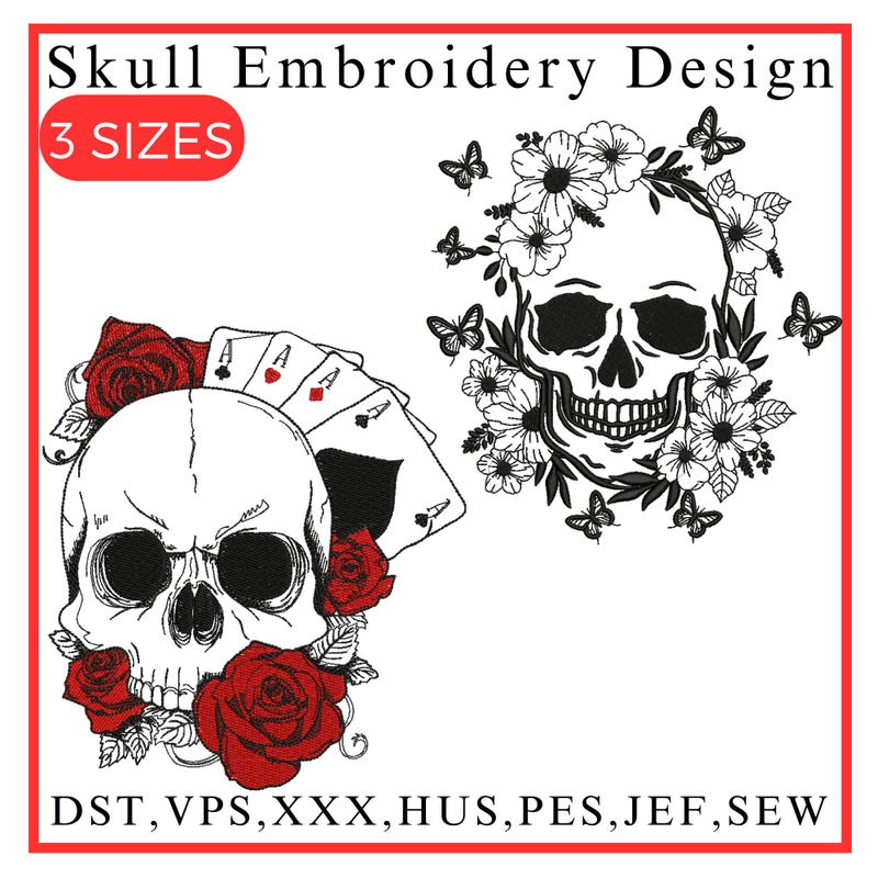 Skull Embroidery - Etsy