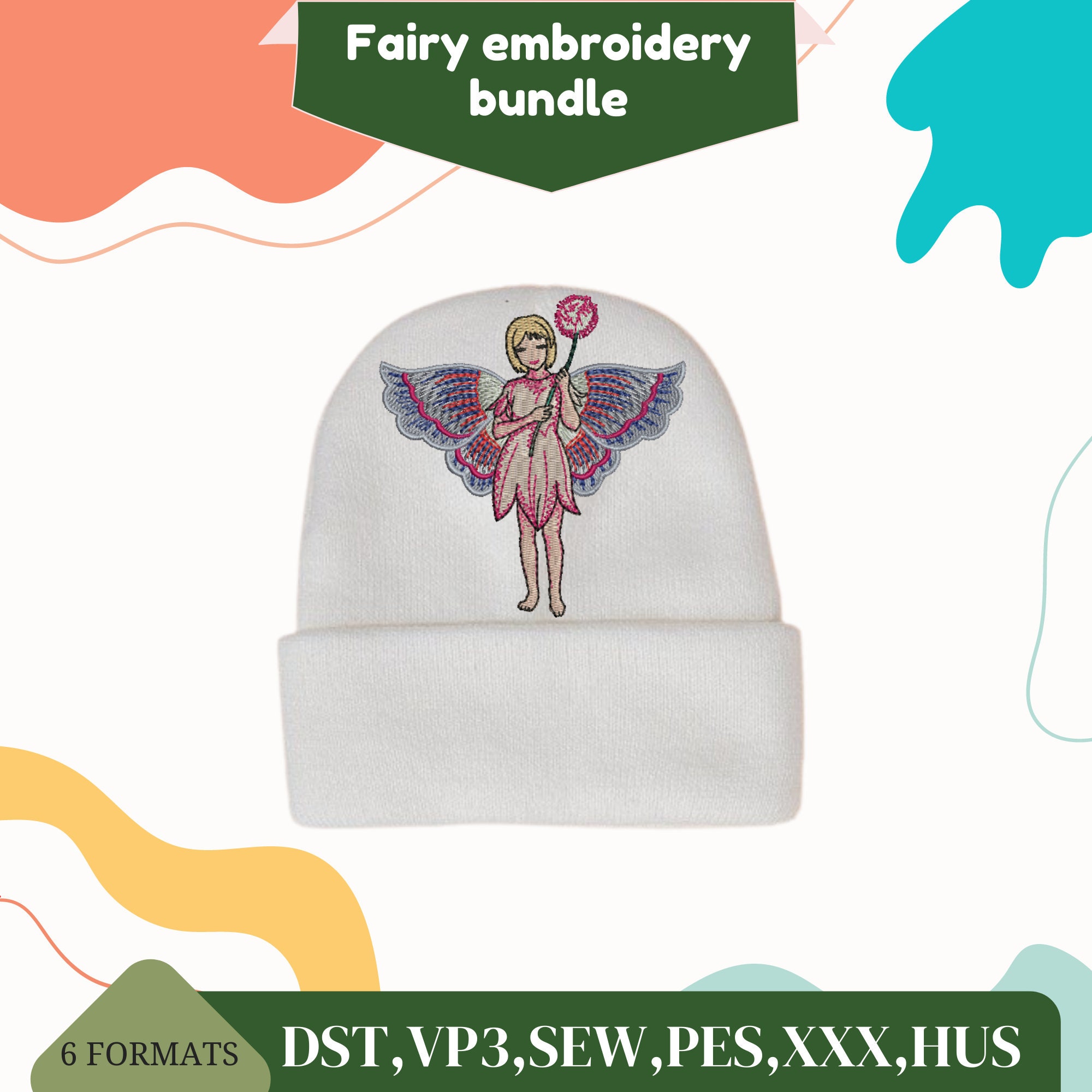 Fairy Embroidery Designs, Angel With Wings Embroidery, Baby Girl ...