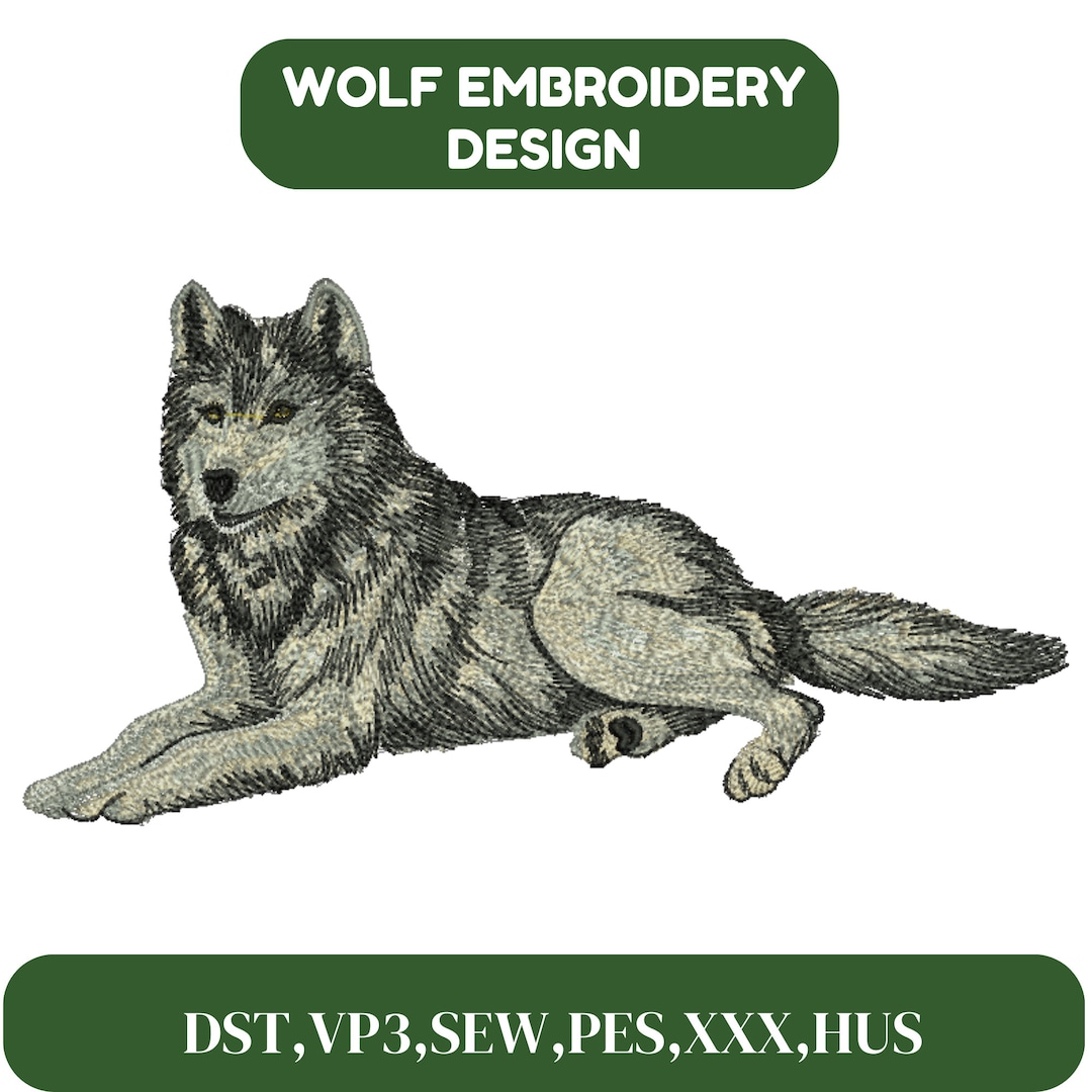 Wolf Embroidery Design, Mystic Wolf Head Embroidery, White Wolf Face ...