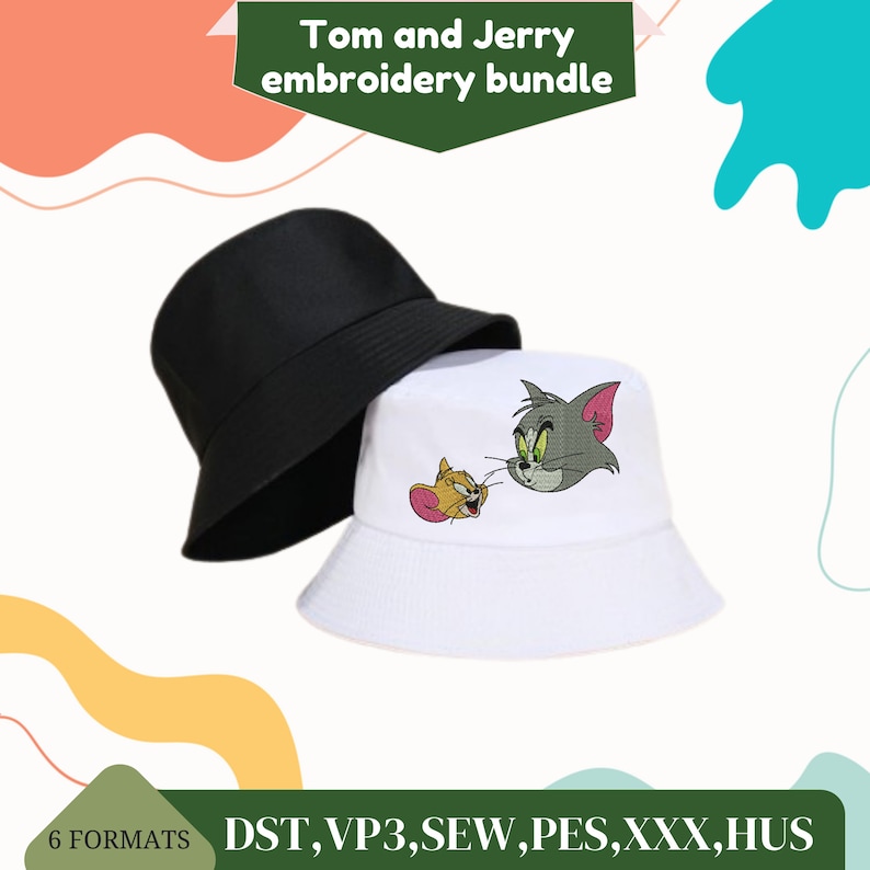 Tom and Jerry Embroidery Design, Cartoon Embroidery, Tom, Jerry, Cheer ...