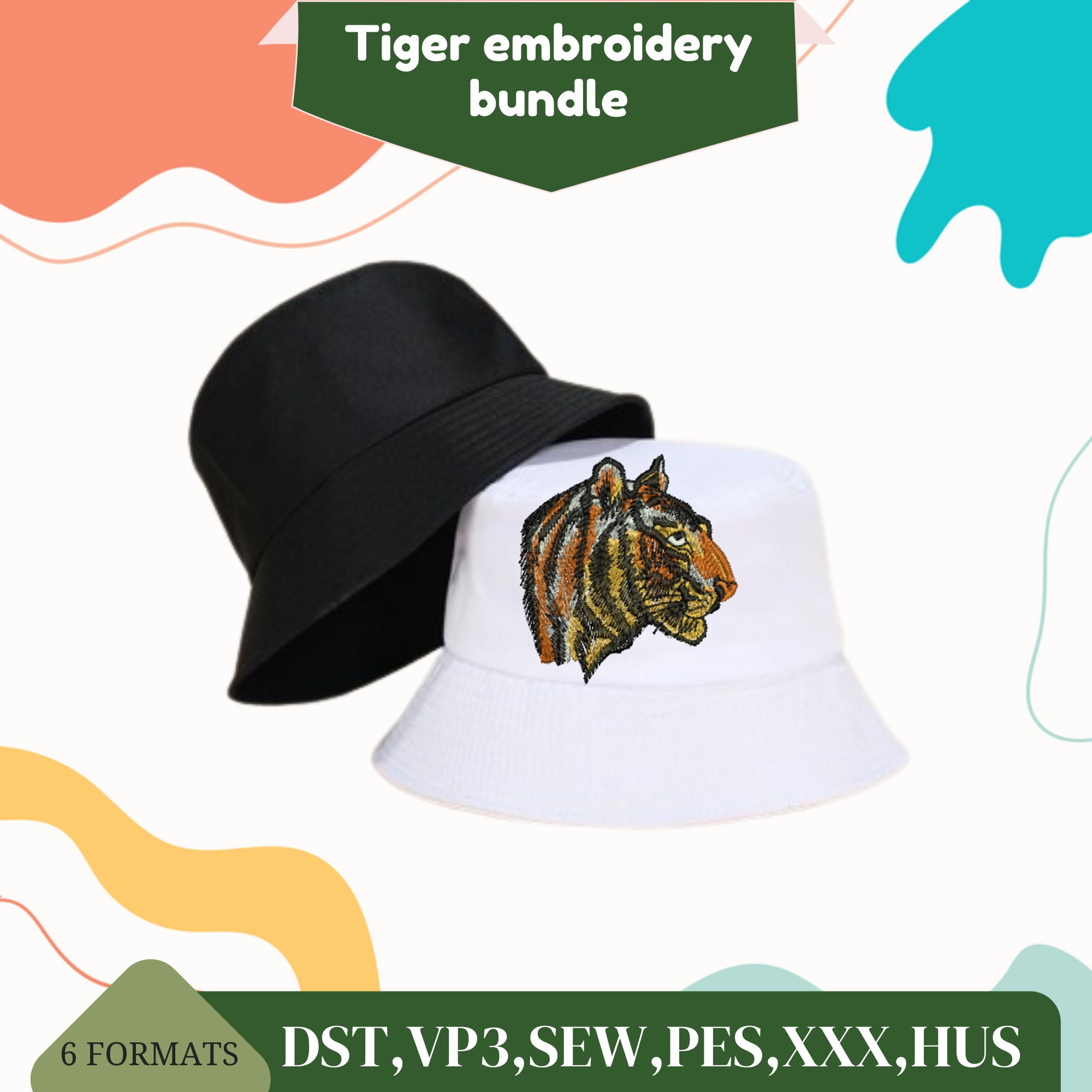 Tiger Embroidery Design, Tiger Face Embroidery, Safari Embroidery ...