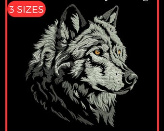 Wolf Embroidery Design, Mystic Wolf Head Embroidery, White Wolf Face ...