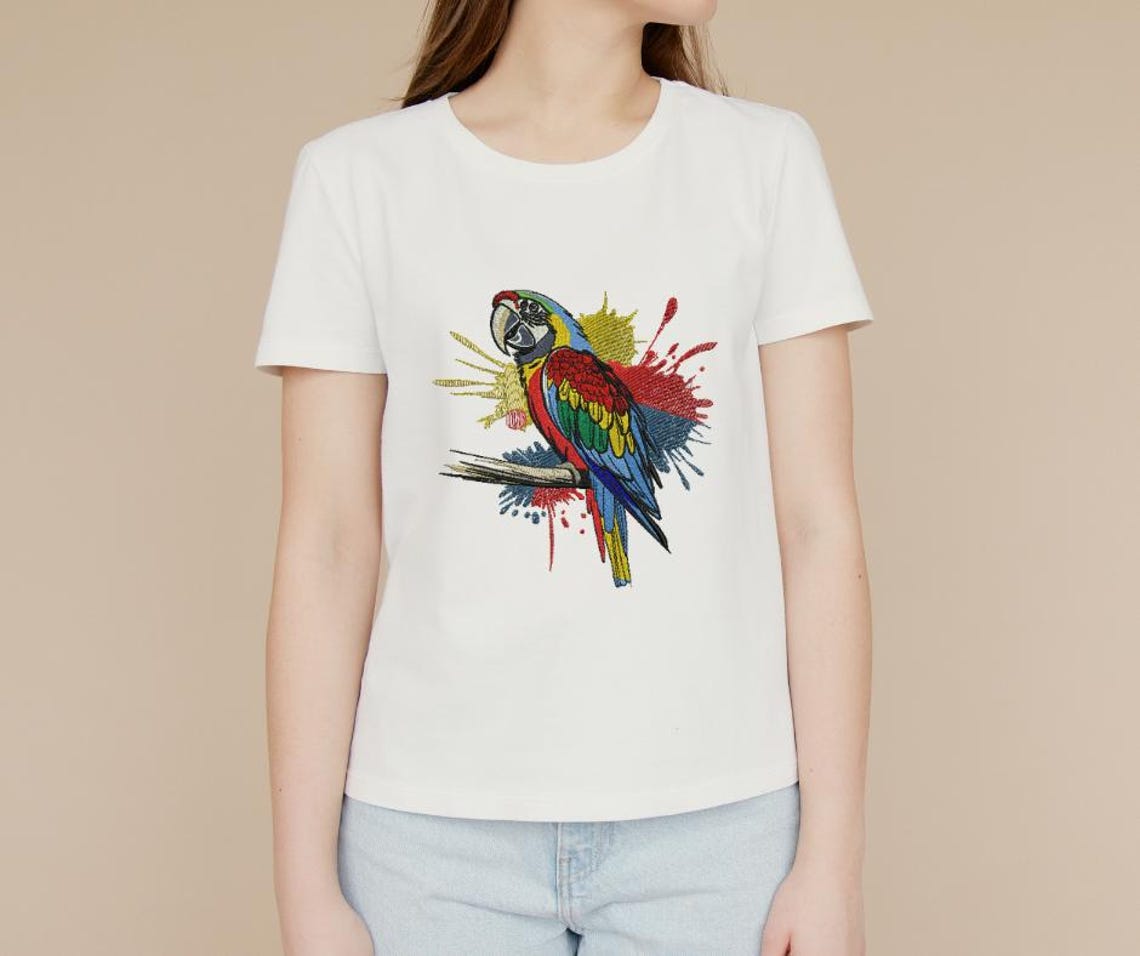Parrot Embroidery Design, Bird Embroidery, Bird Design Pattern, Love ...