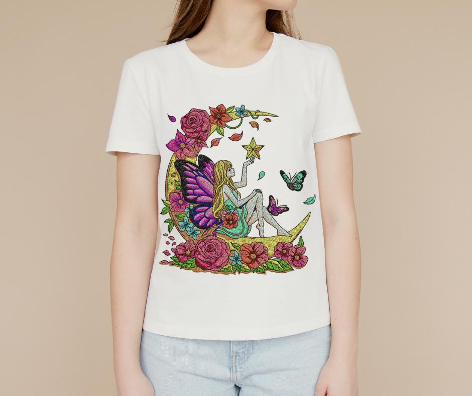 Fairy Embroidery Designs, Magic Fairy Embroidery, Pink Fairy Embroidery ...