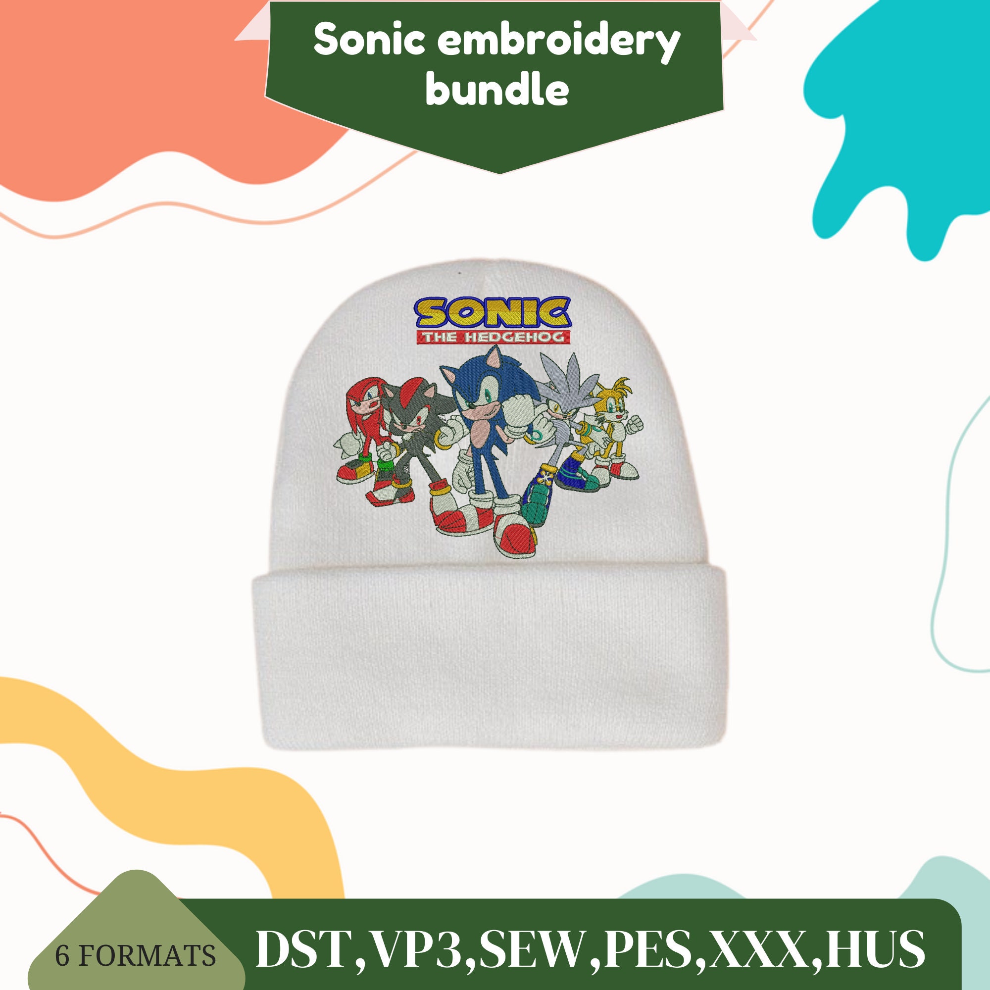 Sonic Embroidery Design Sega Embroidery Pattern Hedgehog Embroidery ...