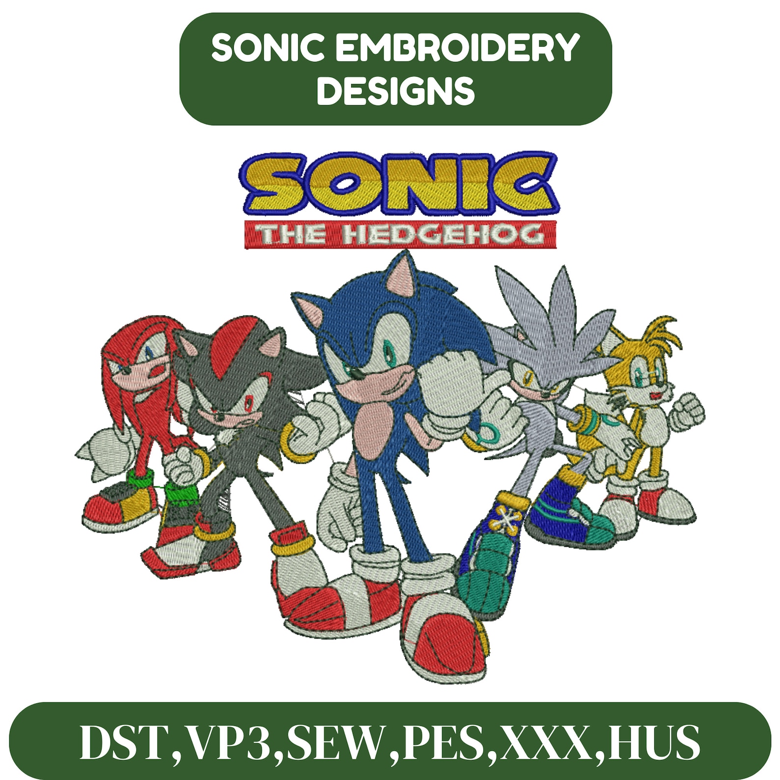 Sonic Embroidery Design Sega Embroidery Pattern Hedgehog Embroidery ...