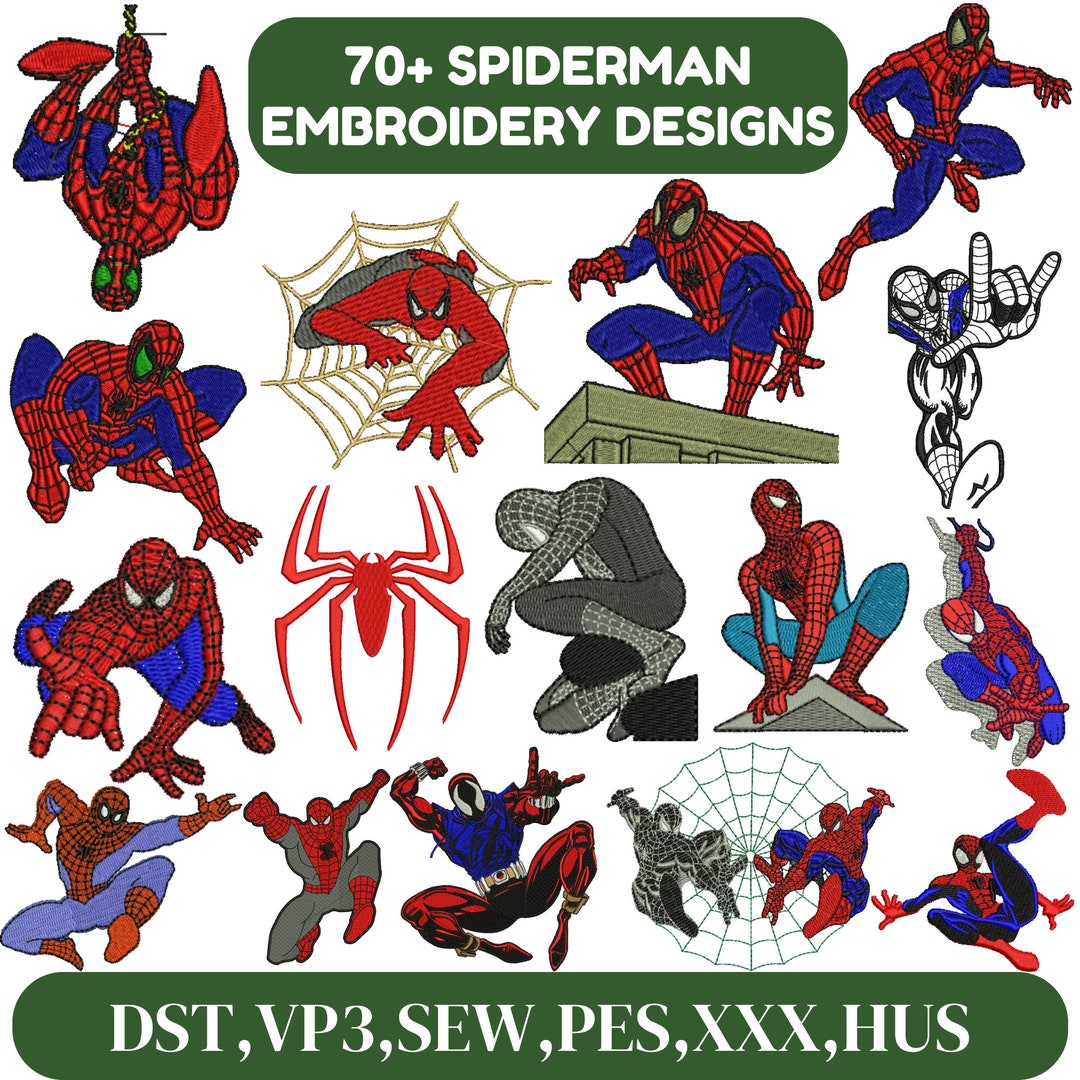 Spiderman Embroidery Design, Superhero Embroidery Design, Spider Design ...