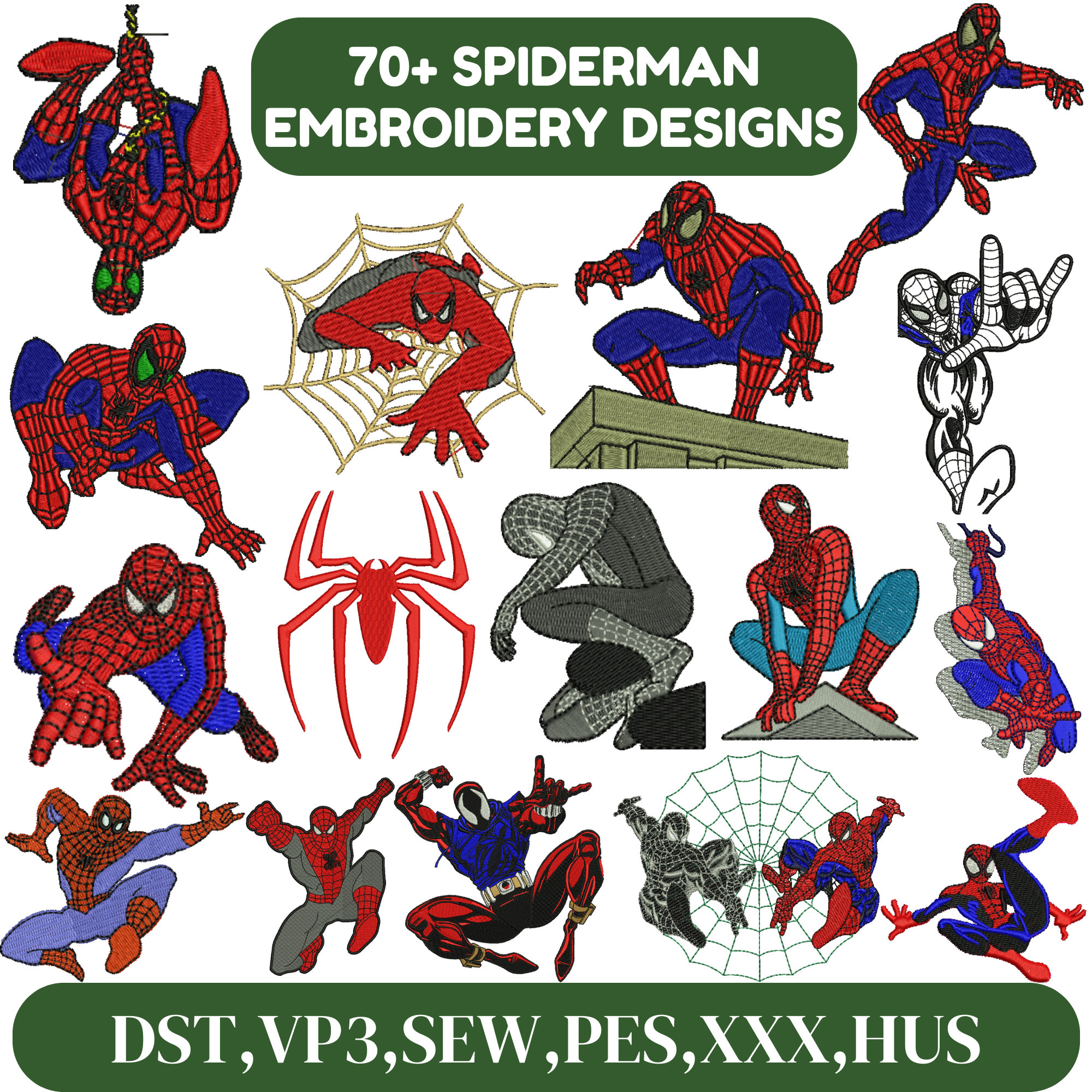Spiderman Embroidery Design, Superhero Embroidery Design, Spider Design ...