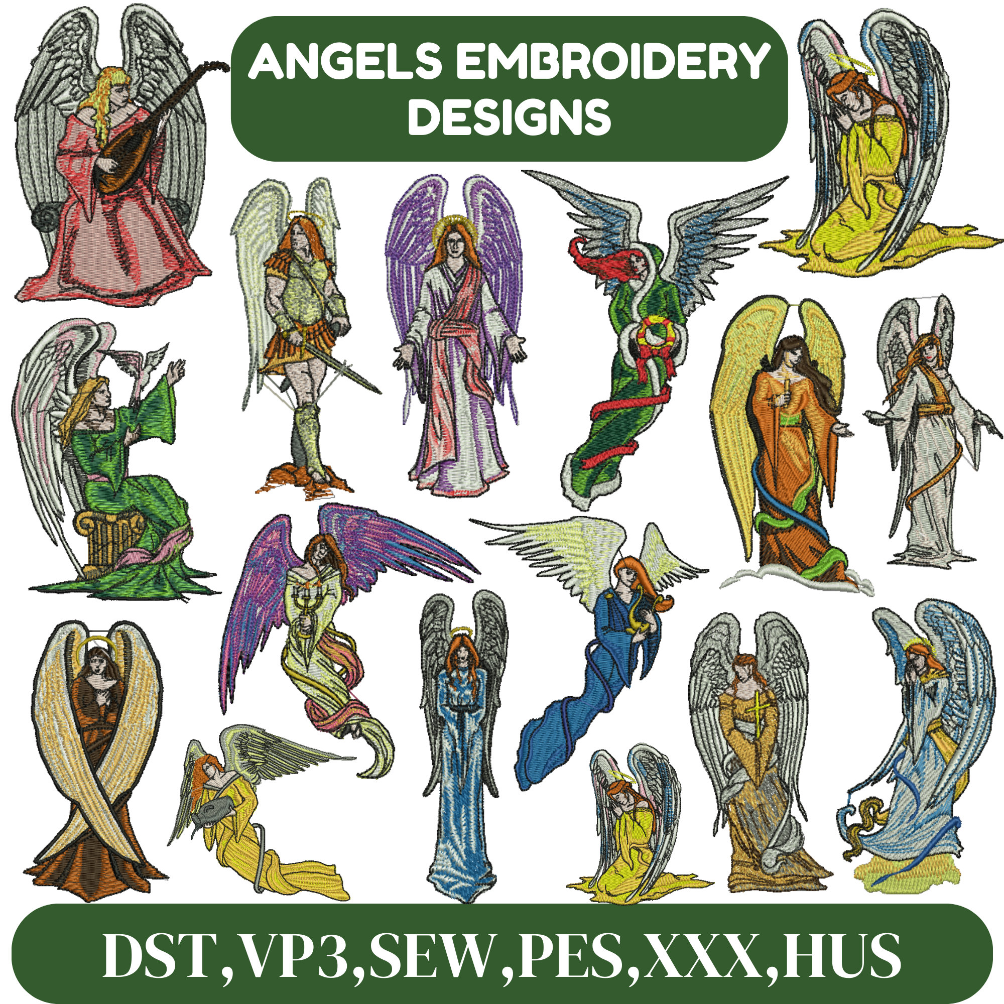 Angel Embroidery Designs, Cute Angels Embroidery, Angel Wings ...