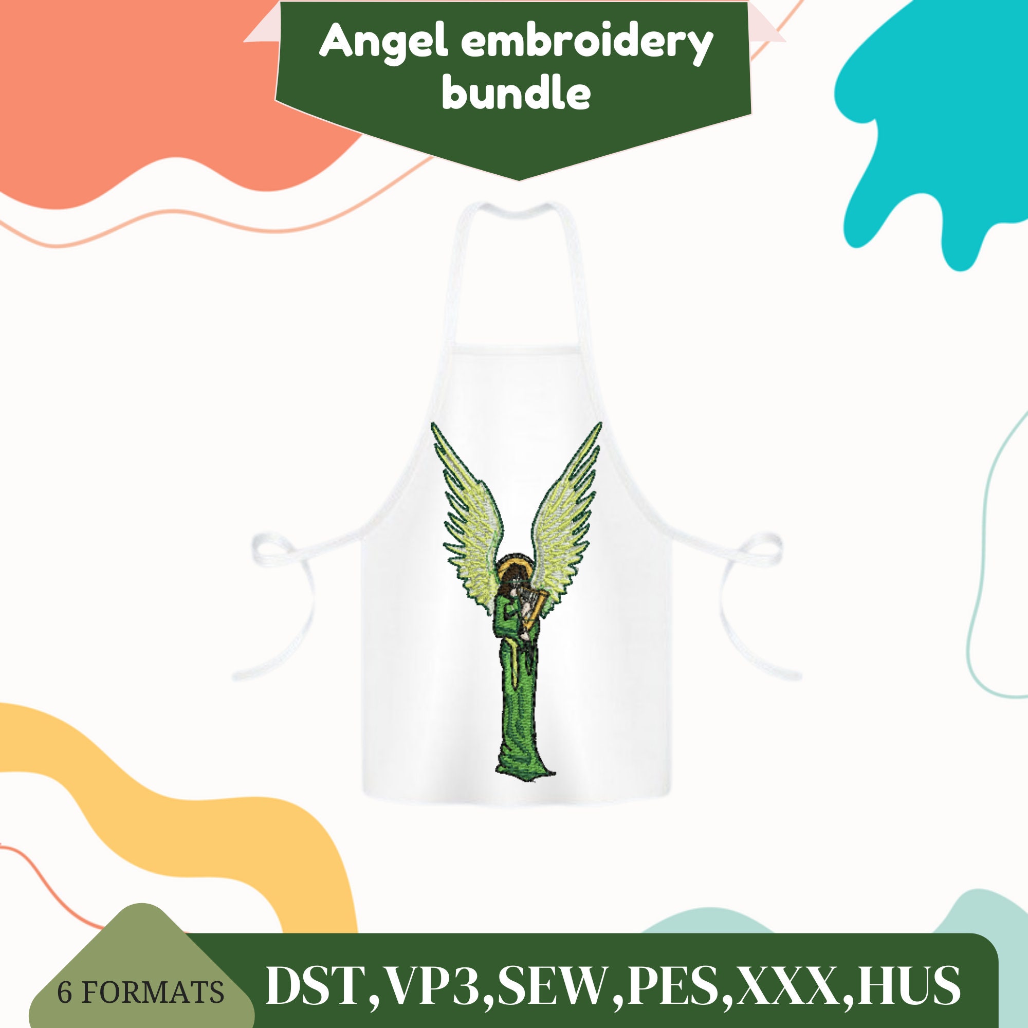 Angel Embroidery Designs, Cute Angels Embroidery, Angel Wings ...