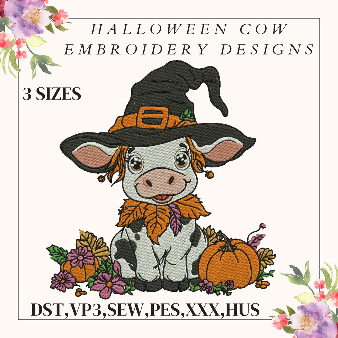 Cow Embroidery Design, Baby Highland Cow Embroidery, Highland Heifer ...