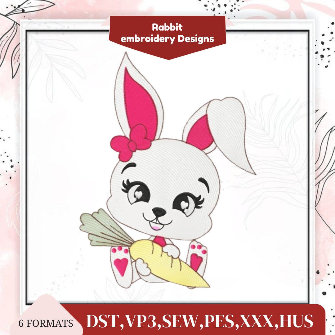 Bunny Embroidery Design, Easter Bunny Embroidery, Cute Bunny Embroidery ...
