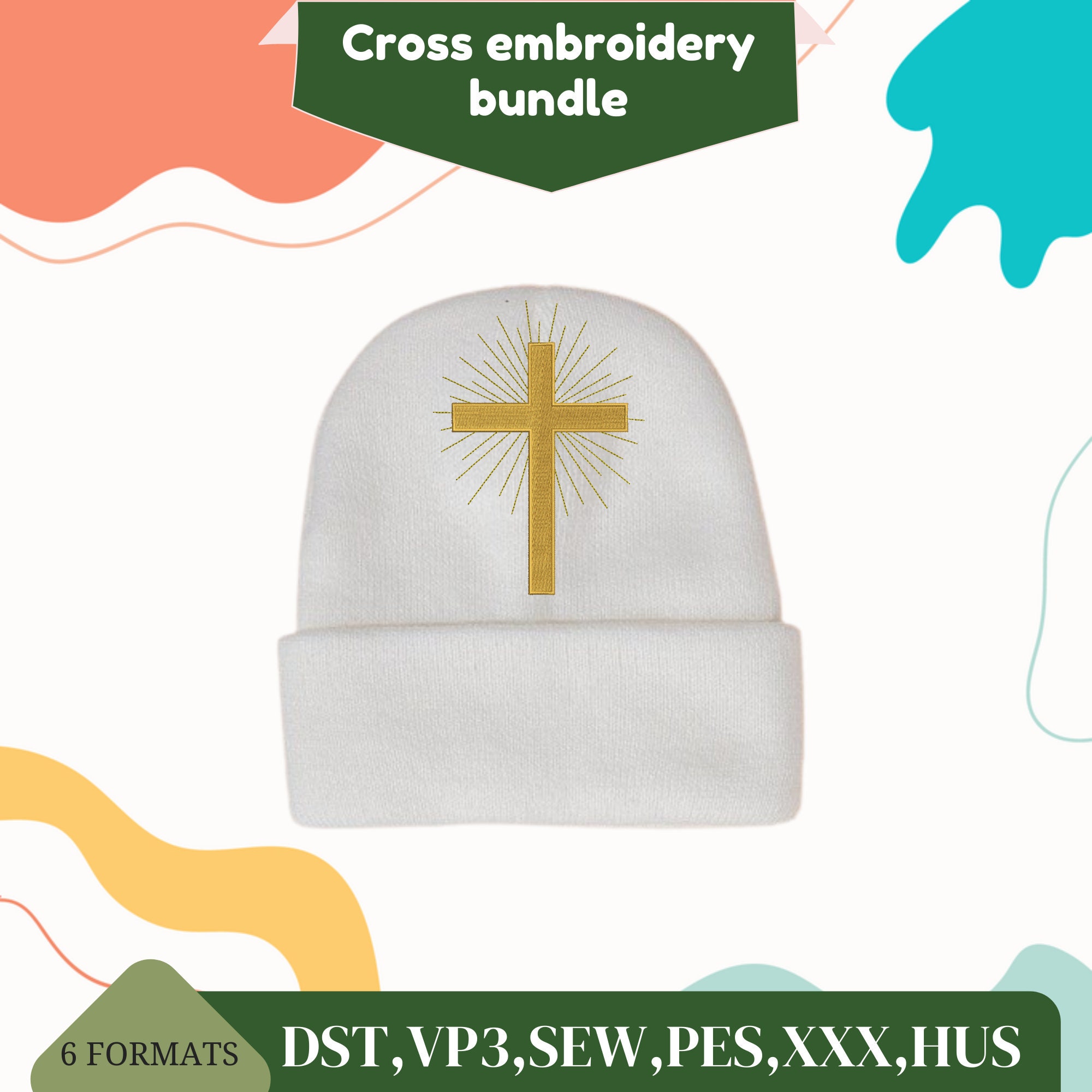 Cross Embroidery Designs, Christian Embroidery, Religious Symbol ...