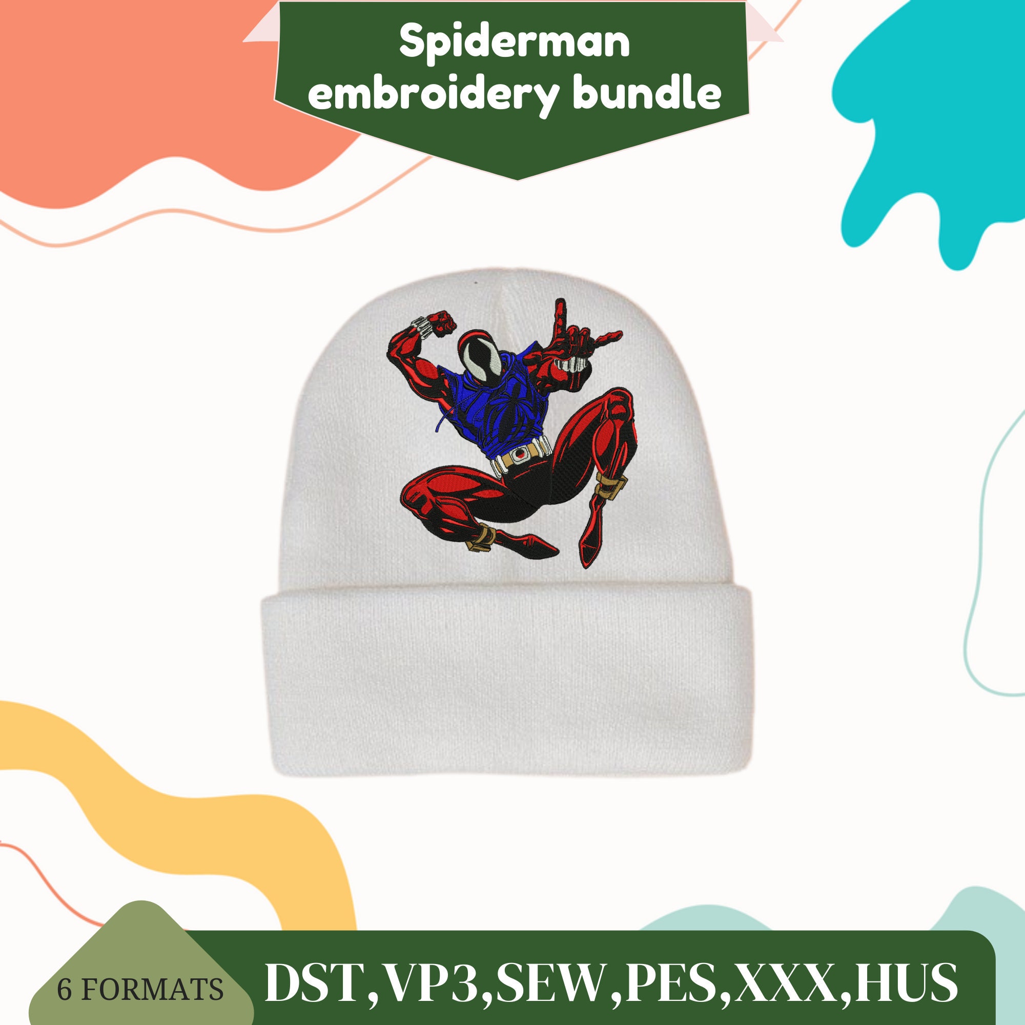 Spiderman Embroidery Design, Superhero Embroidery Design, Spider Design ...
