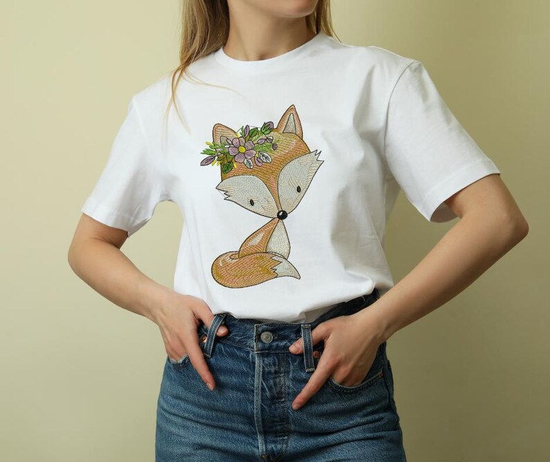 Fox Embroidery Design, Fox Design, Mini Fox, Fox in Autumn Motif ...