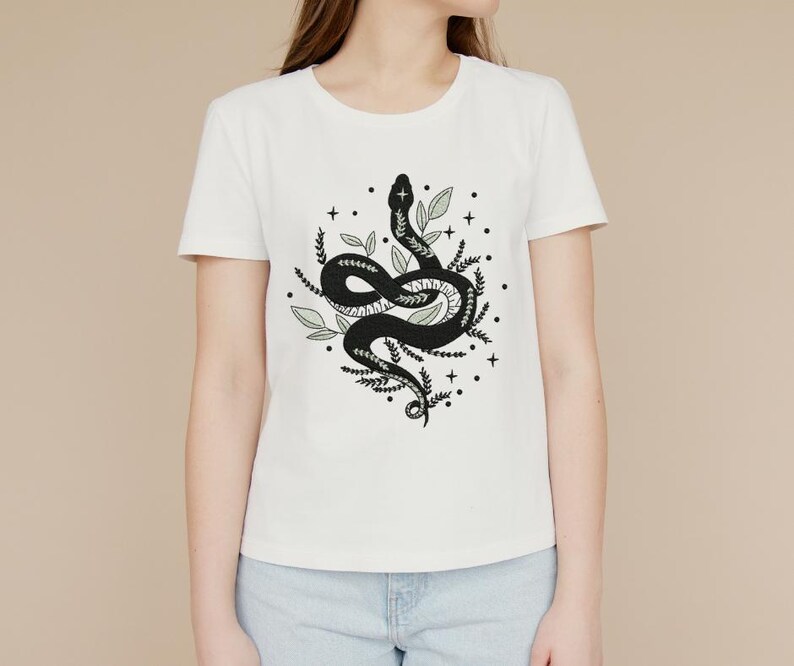 Snake Embroidery Design, Floral Snake Embroidery Cute Snake Embroidery ...