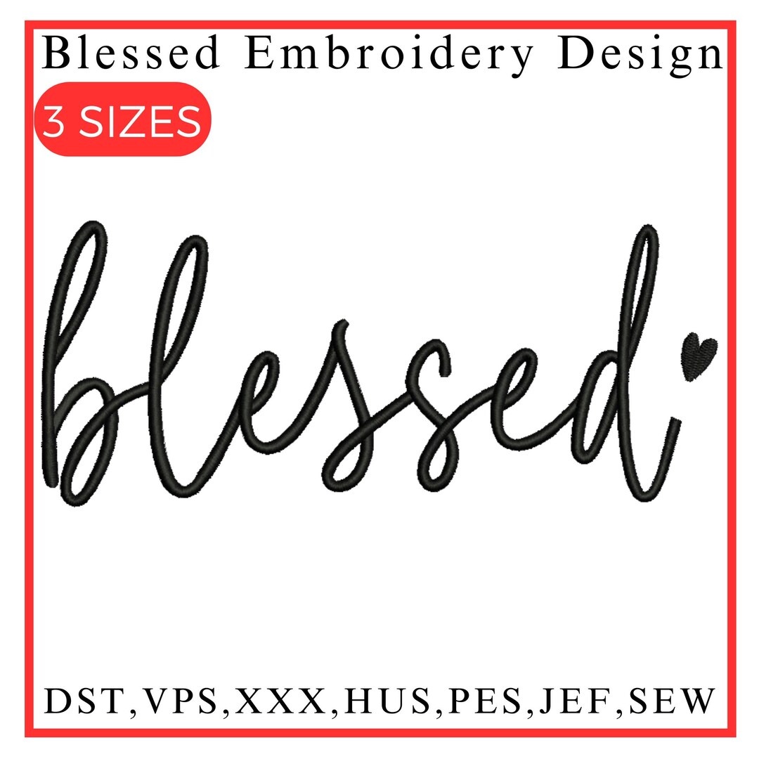 Blessed Embroidery Design, Thankful, Grateful, Blessed Embroidery ...