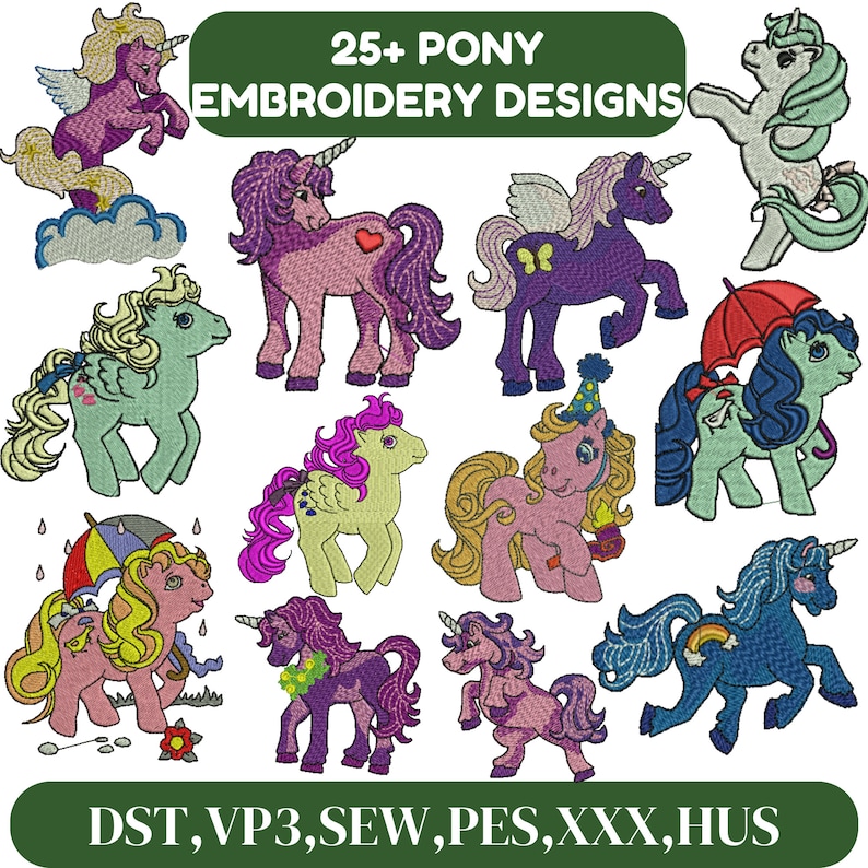 Pony Embroidery Design, Pony Girl Embroidery, Horse Embroidery, Baby ...