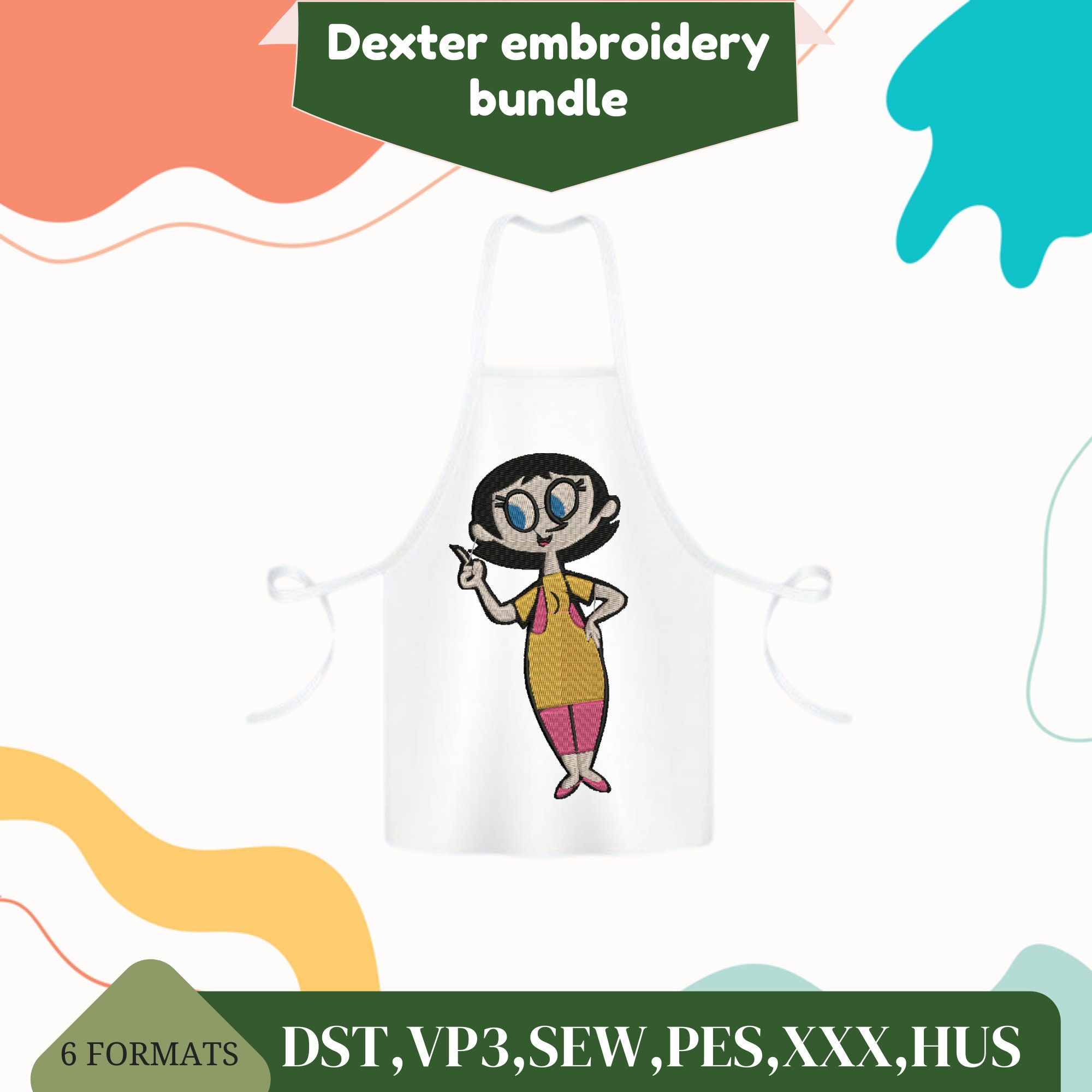 Dexter Embroidery Design, Officially Licensed Dexter's Laboratory, Fan ...