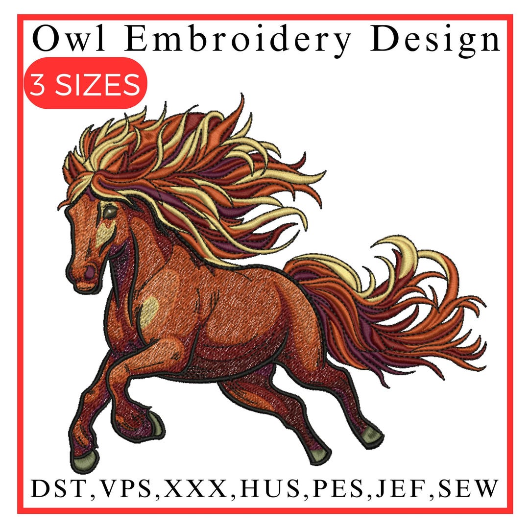 Horse Embroidery Design, Watercolor Horse Embroidery, Horse Head ...