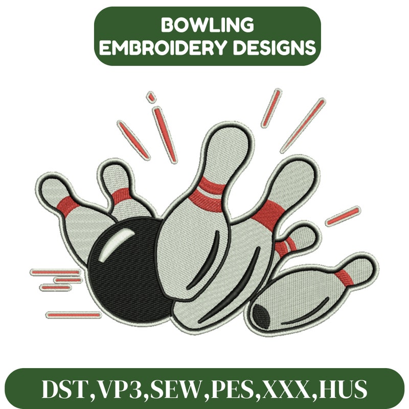 Bowling Embroidery - Etsy